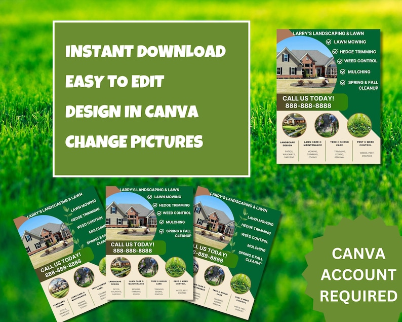 Landscaping Flyer Template for Landscaping Lawn Care Business, Instant ...