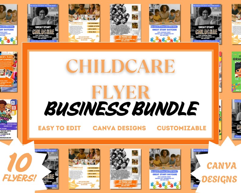 Childcare Flyer Template Canva Instant Digital Download Daycare ...
