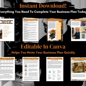 Electrician Business Plan Template for Canva and Word (instant Download ...