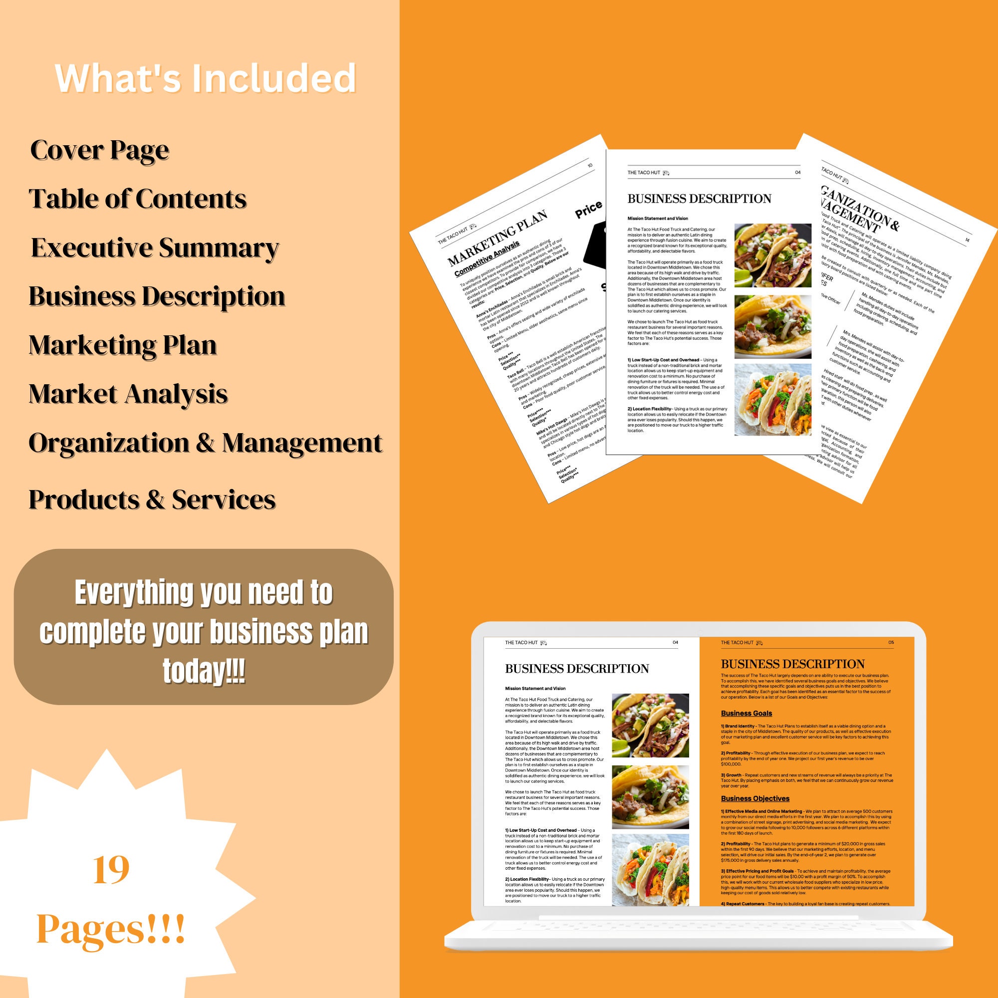Food Truck Business Plan Template for Start-up Business - Business Plan ...