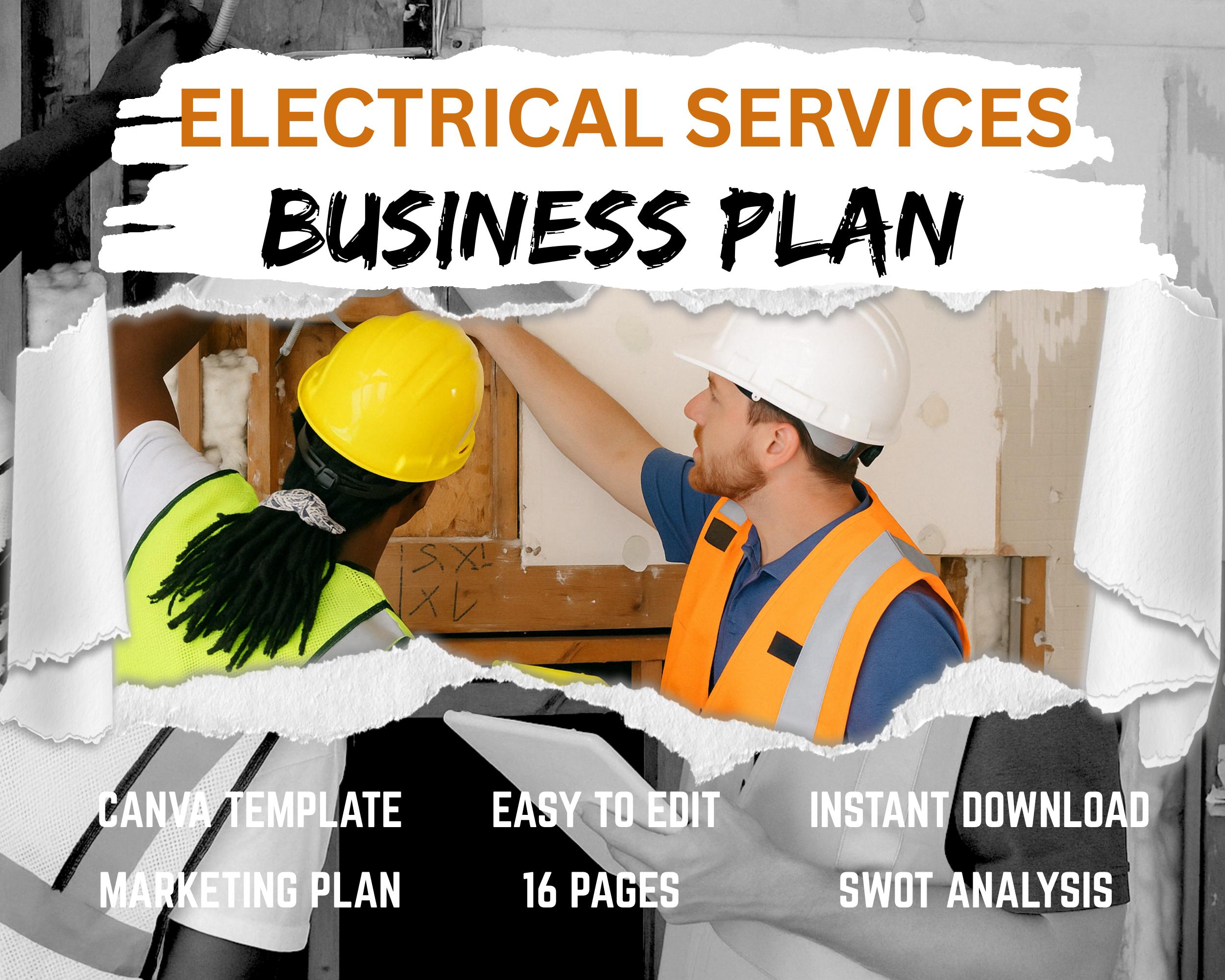 Electrician Business Plan Template for Canva and Word (instant Download ...