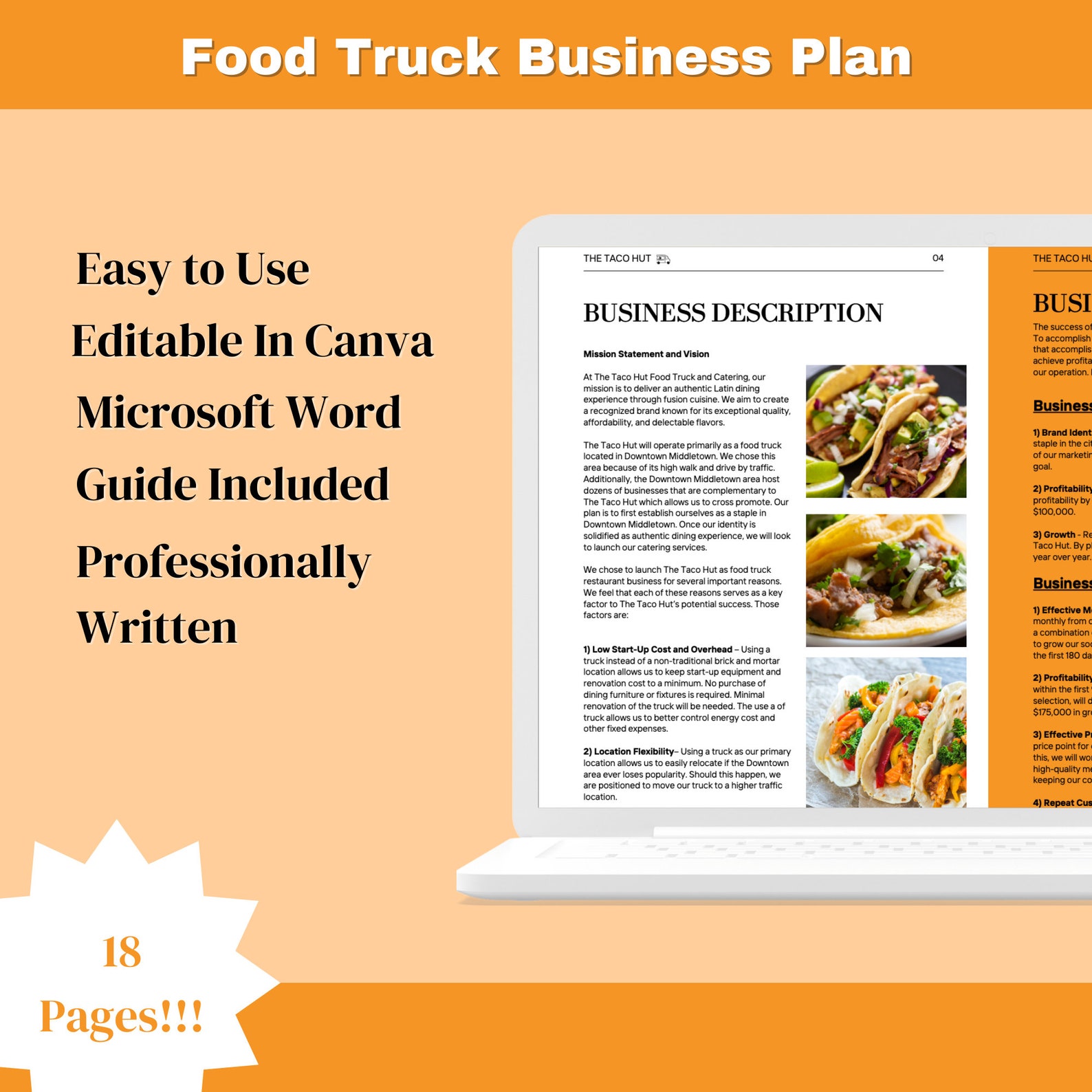 Food Truck Business Plan Template for Start-up Business - Business Plan ...