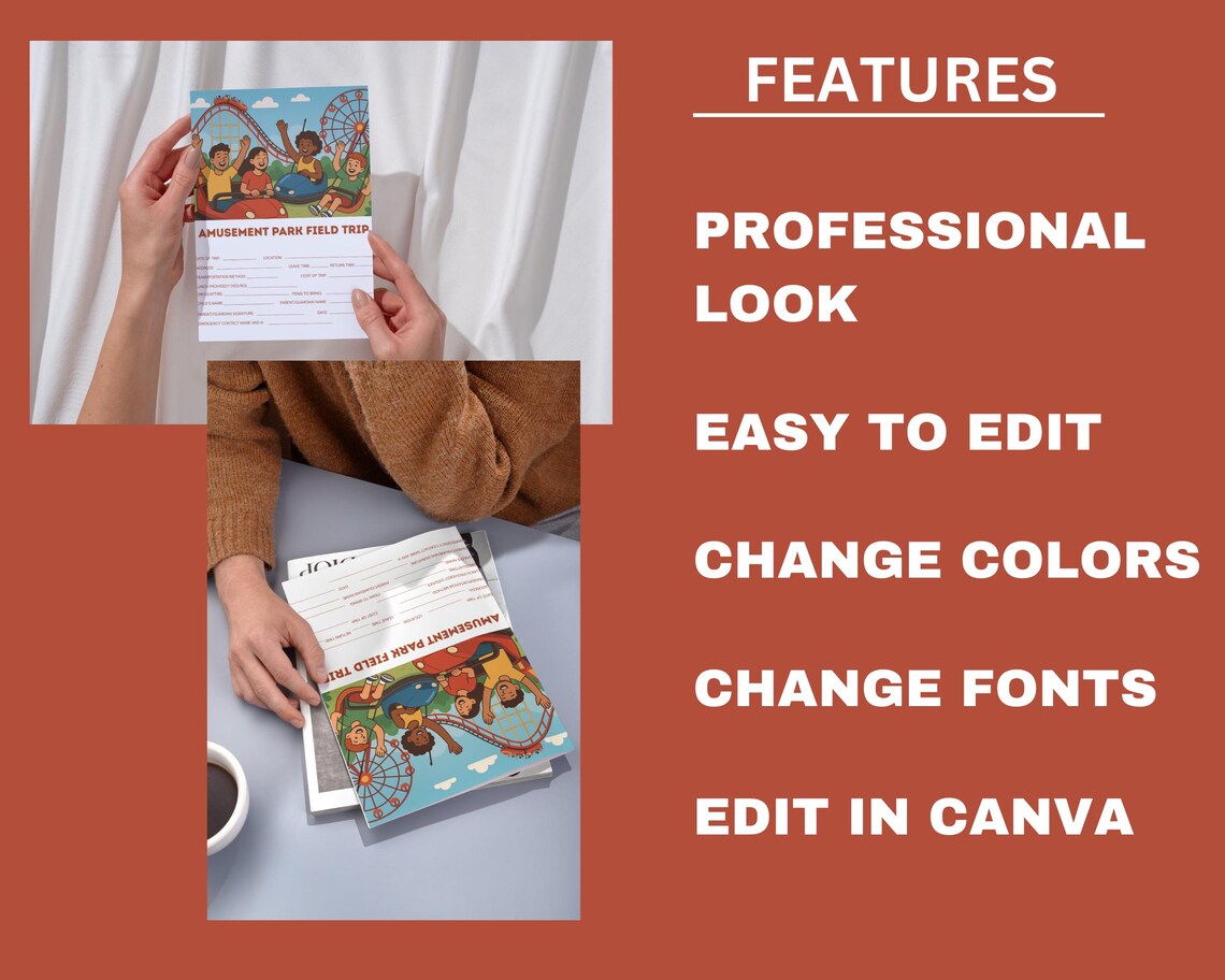 Amusement Park Field Trip Permission Slip Template: Editable Canva ...