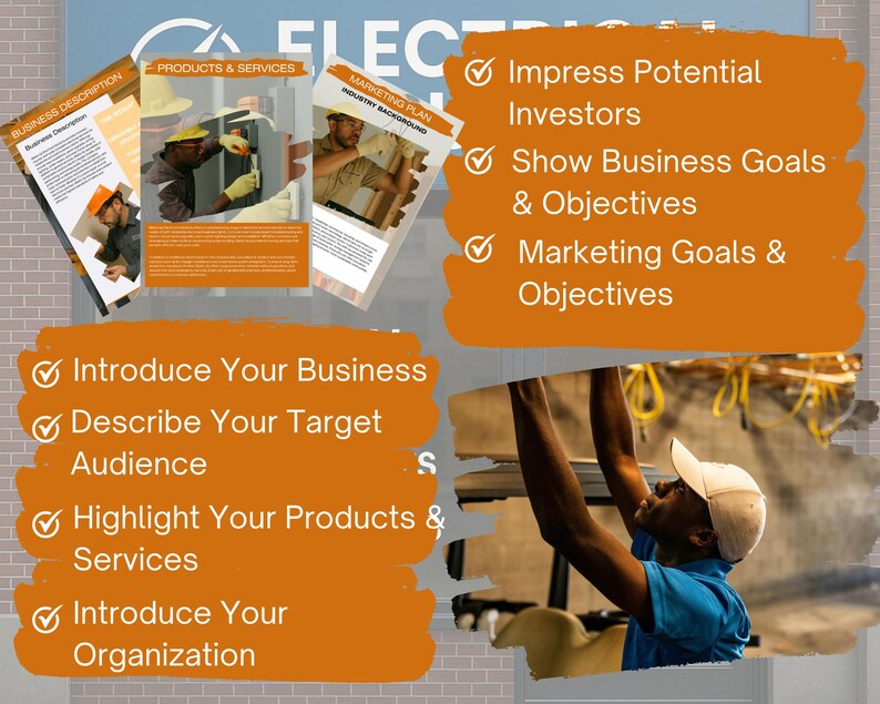 Electrician Business Plan Template for Canva and Word (instant Download ...