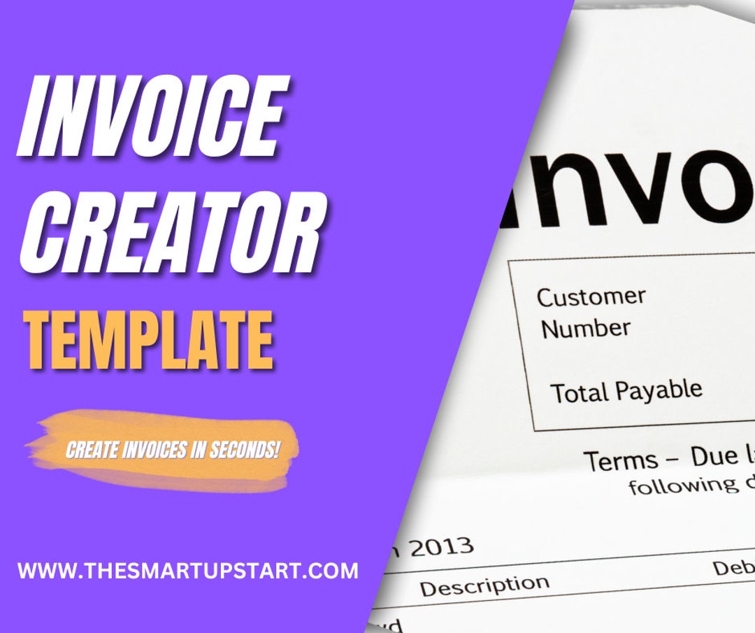 Invoice Template - Invoice Creator - Printable Invoice - Microsoft ...