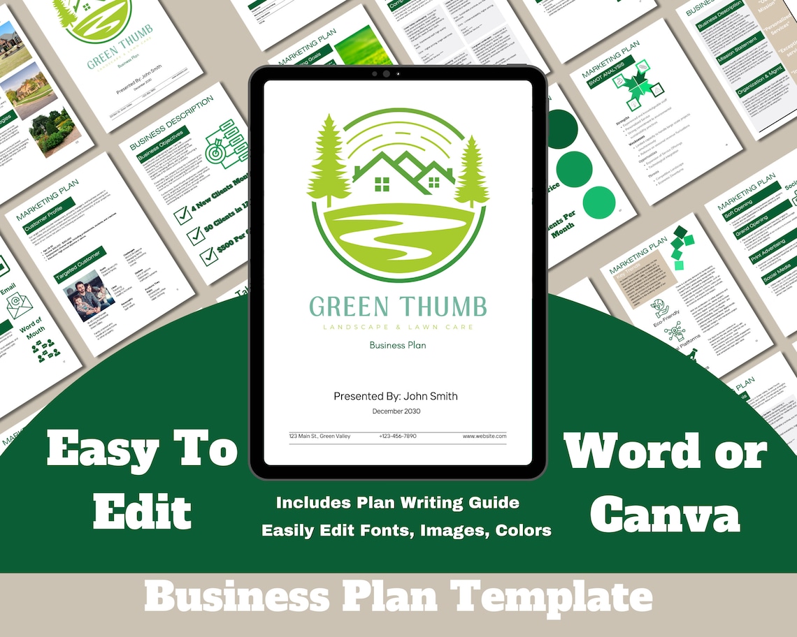 Landscape Business Plan - Lawn Care - Business Plan Template - Business ...