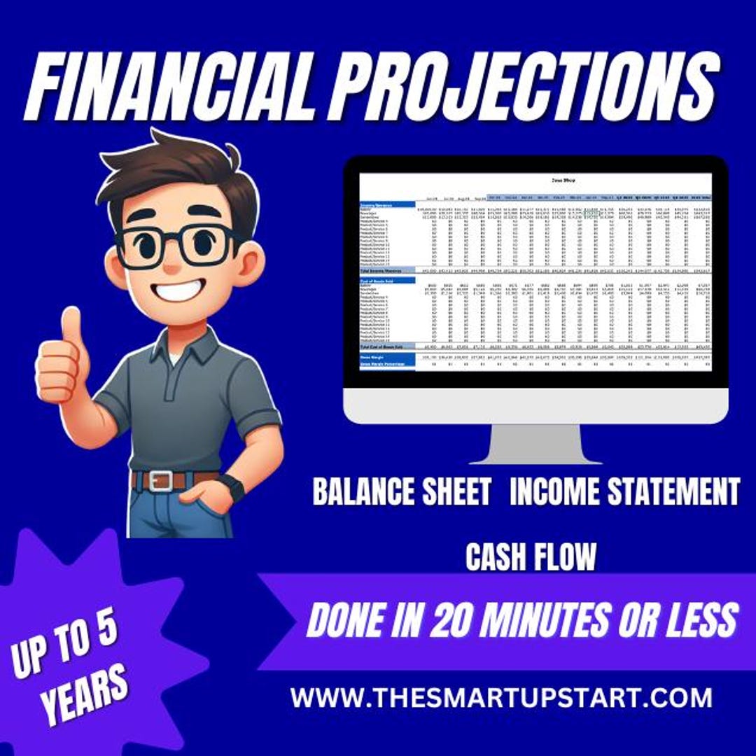 Business Plan Financial Projections Spreadsheet - Template - for ...