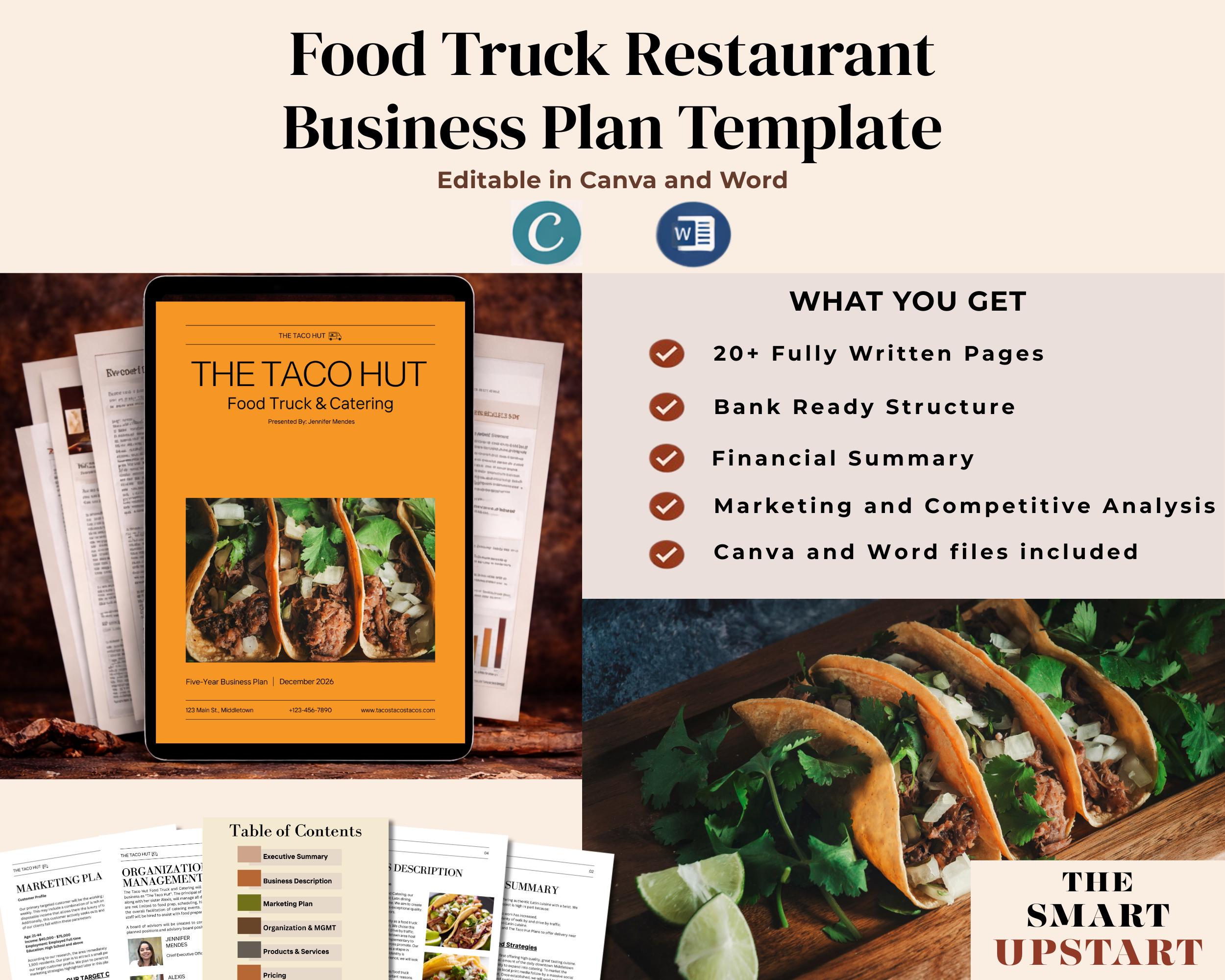 Food Truck Business Plan Template for Start-up Business - Business Plan ...