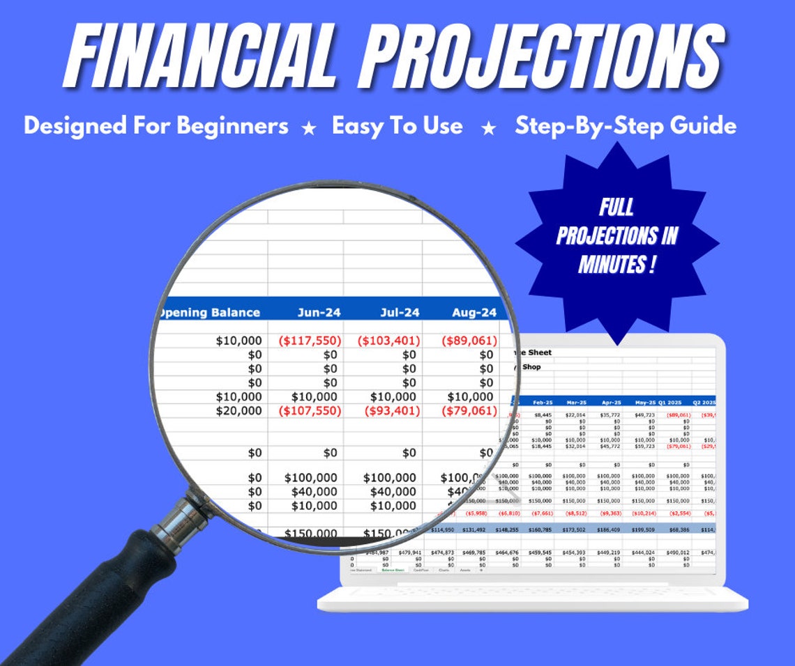 Business Plan Financial Projections Spreadsheet Template for Beginners ...