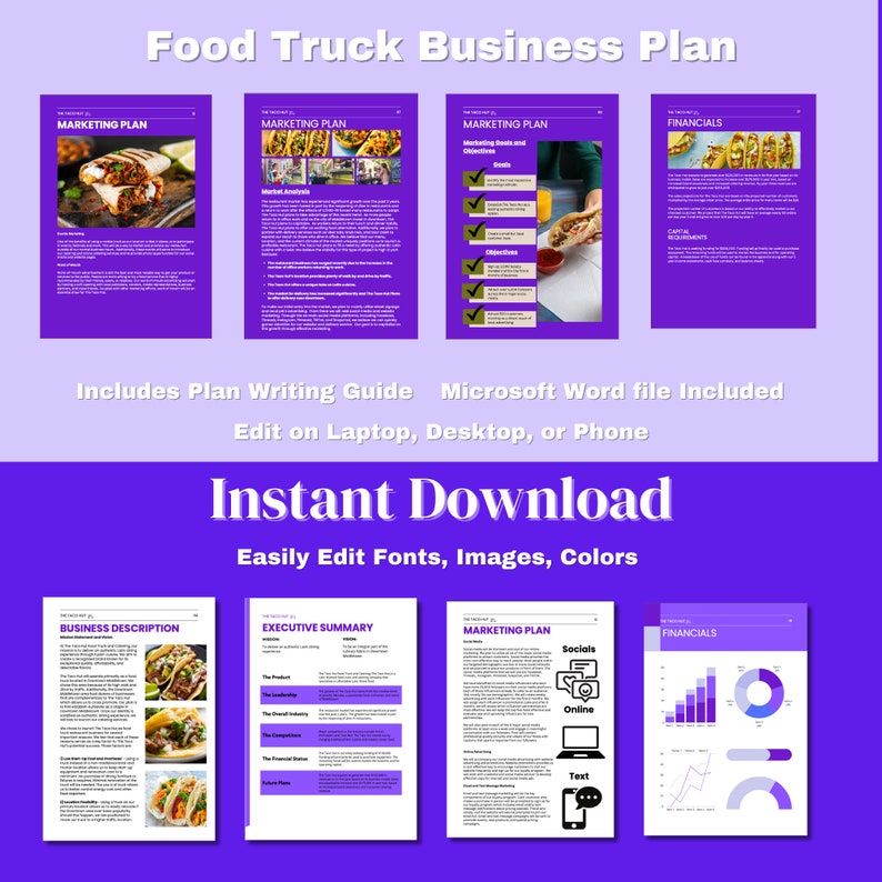 Food Truck Business Plan - Taco Truck Business Plan -canva - Microsoft ...