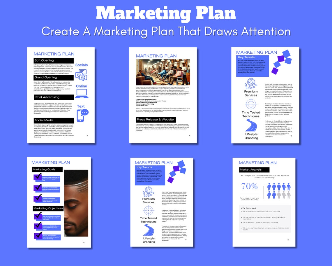 Barbershop Business Plan for Startup Barbershop - Canva Template ...