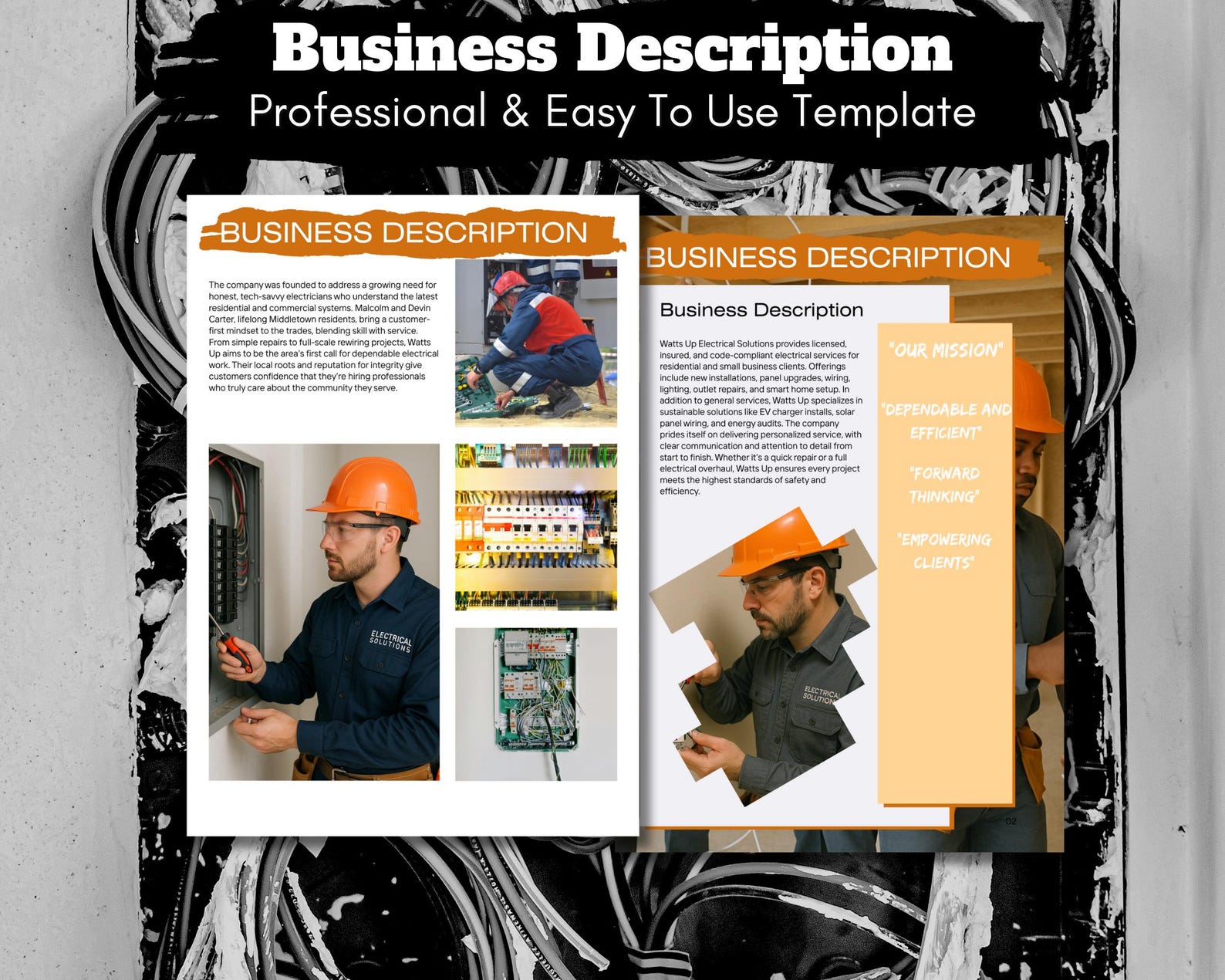 Electrician Business Plan Template for Canva and Word (instant Download ...
