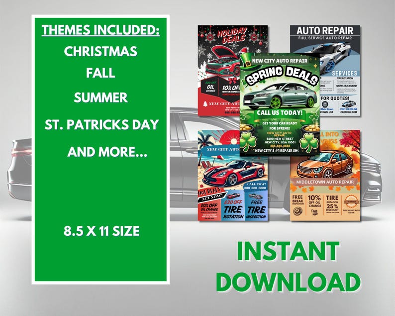 Auto Repair Flyer Template Bundle, Mechanic Shop Designs (canva ...