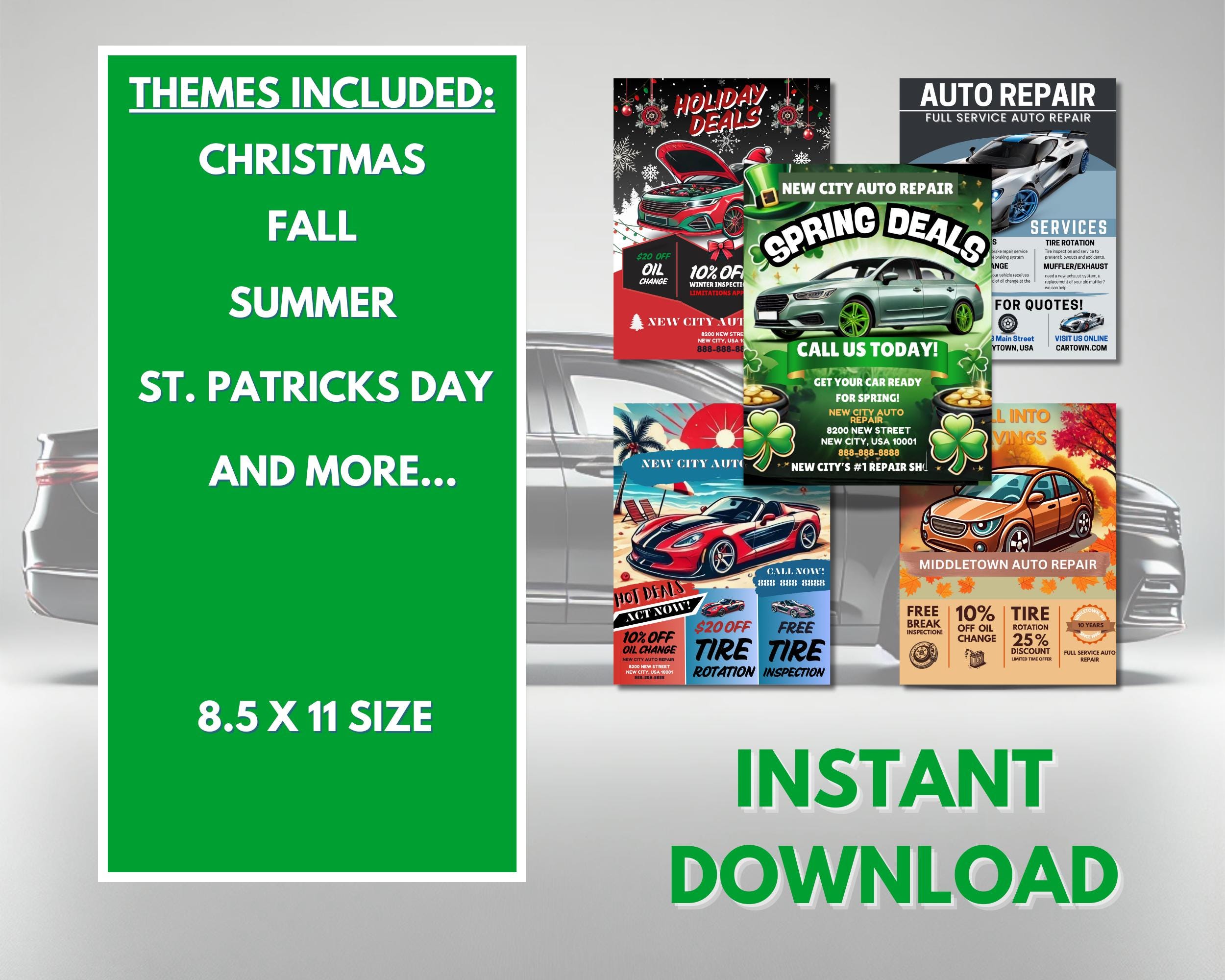 20 Auto Repair Flyer Template Bundle Canva Instant Download Easy to ...
