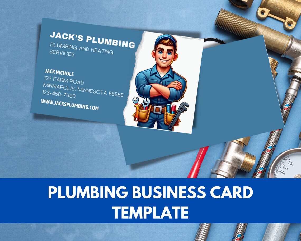 Plumbing Business Card Template (canva Digital Download) - Etsy