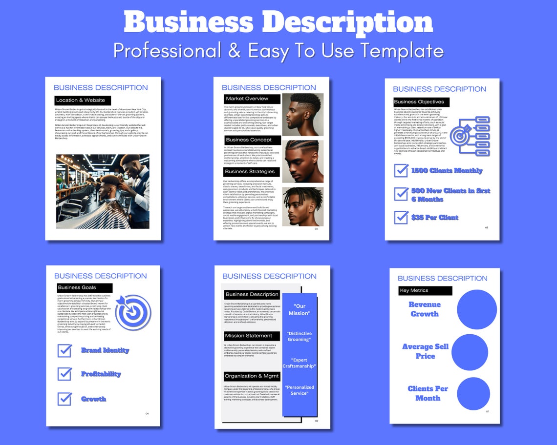 Barbershop Business Plan for Startup Barbershop - Canva Template ...