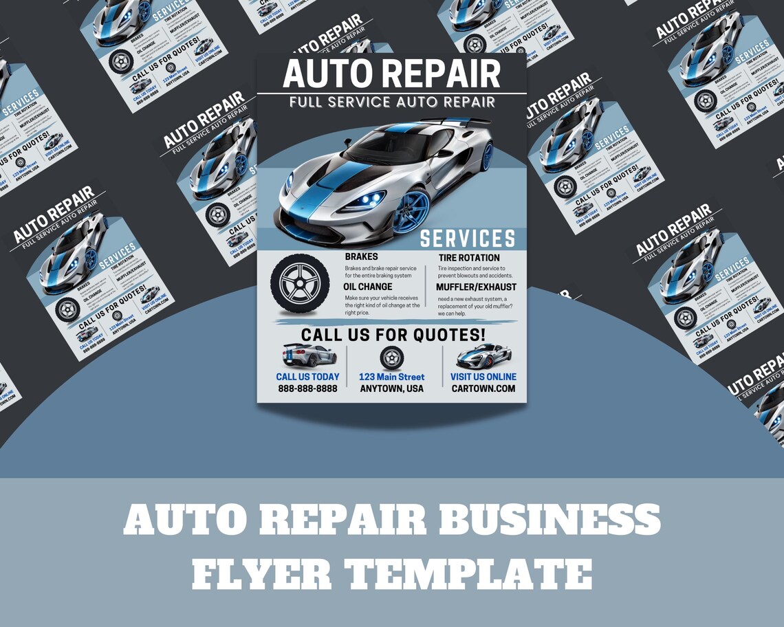 Auto Repair Flyer Template for Auto Repair Business, Instant Download ...