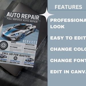Auto Repair Flyer Template for Auto Repair Business, Instant Download ...