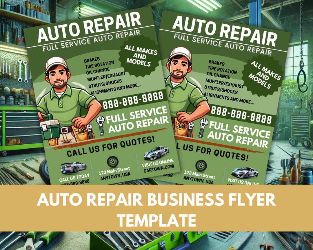 Auto Repair Flyer Template for Auto Repair Business Instant Download ...