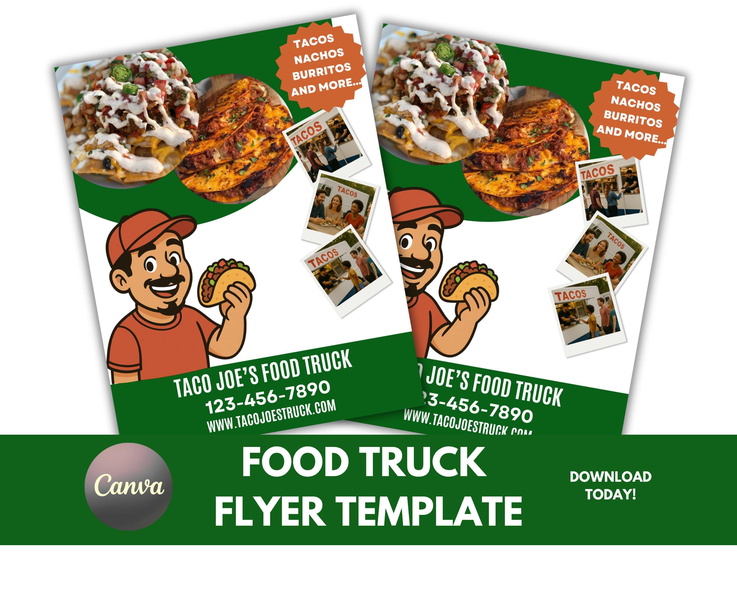 Taco Truck Flyer Template: Editable Canva Food Truck Marketing (8.5 X ...