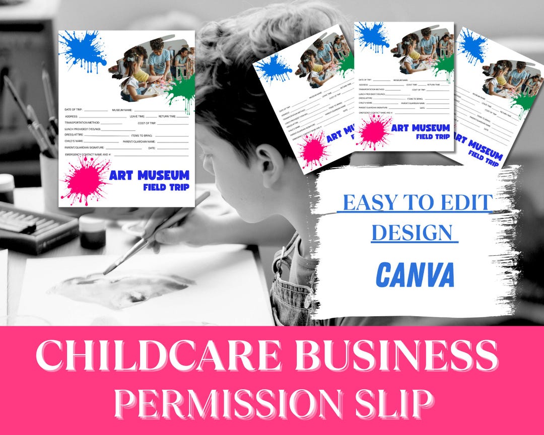 Instant Download Editable Childcare Art Museum Field Trip Permission ...