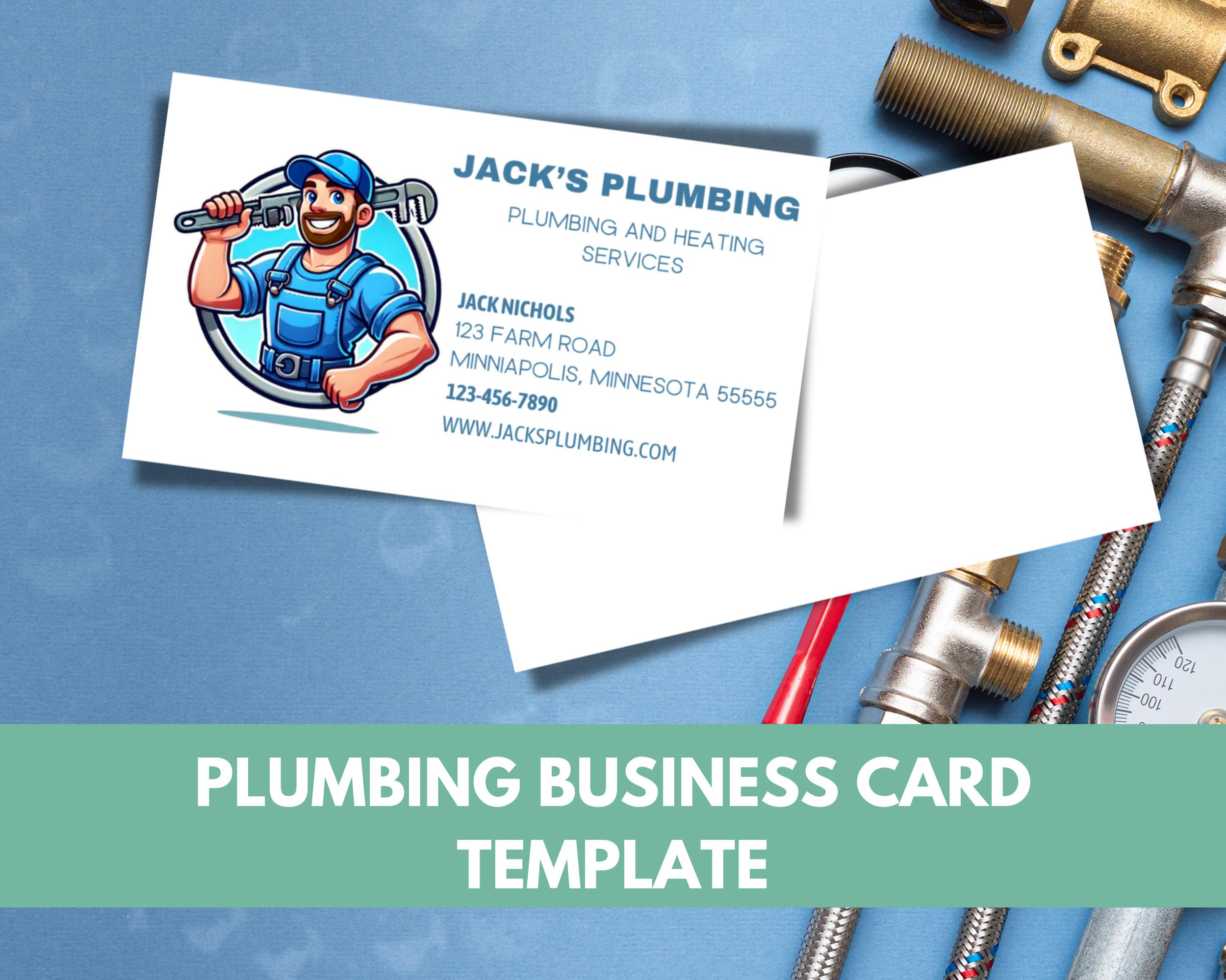 DIY Instant Download Canva Plumbers Business Card Template Water Heater ...
