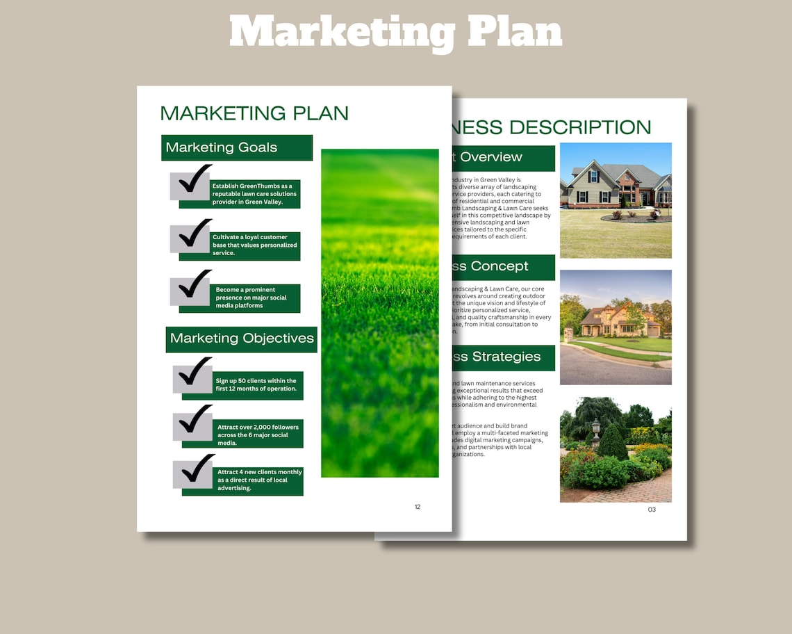 Landscape Business Plan - Lawn Care - Business Plan Template - Business ...