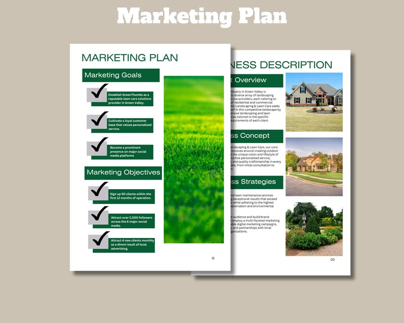 Landscape Business Plan - Lawn Care - Business Plan Template - Business ...