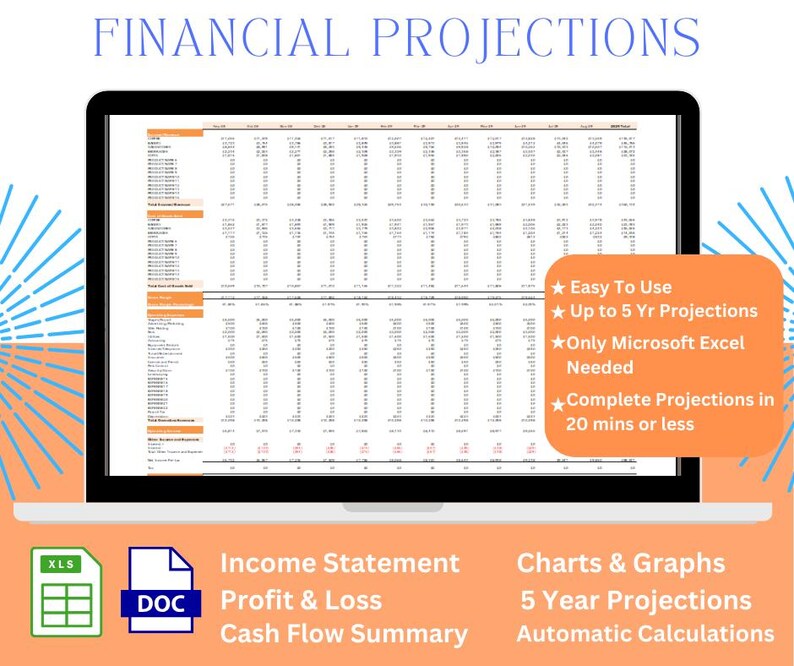 Financial Projections Spreadsheet - for Start-up or Existing Business ...