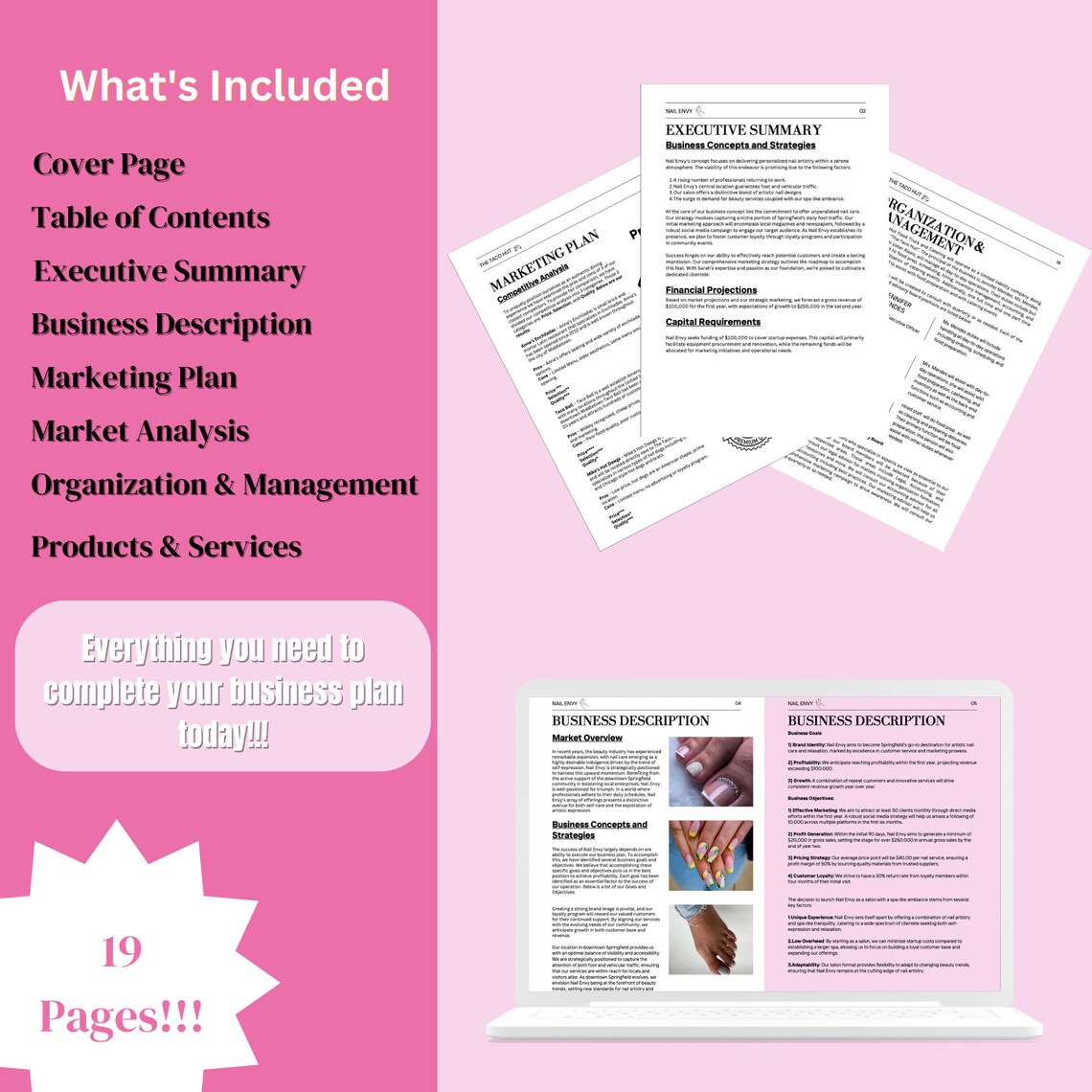 Nail Salon Business Plan for Start up Business Salon and Spa Business ...