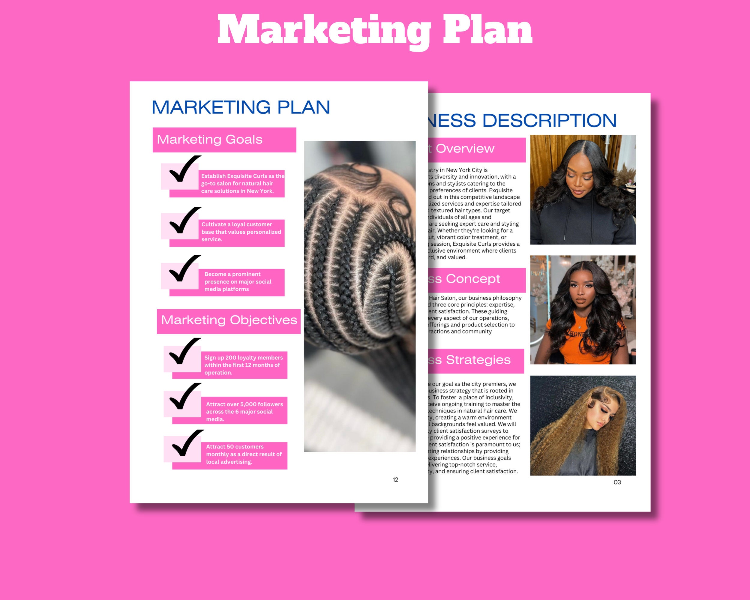 Hair Salon Business Plan - Business Planner - Canva Template ...