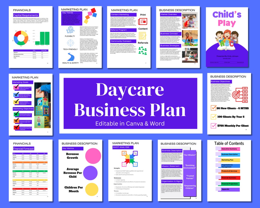 Childcare Business Plan - Daycare - Business Plan Template - Business ...