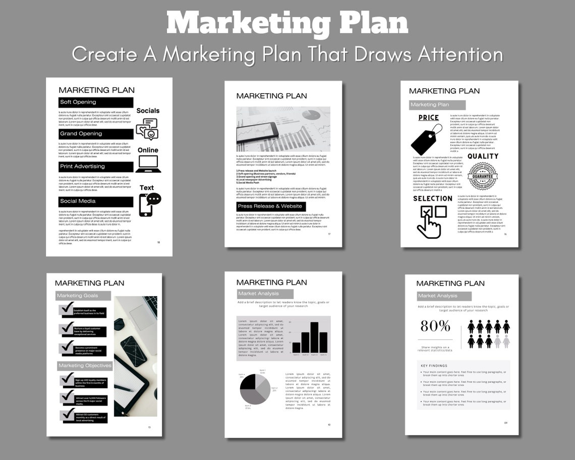 Small Business Plan Template for Start up Business Editable Canva ...