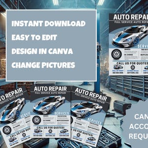 Auto Repair Flyer Template for Auto Repair Business, Instant Download ...