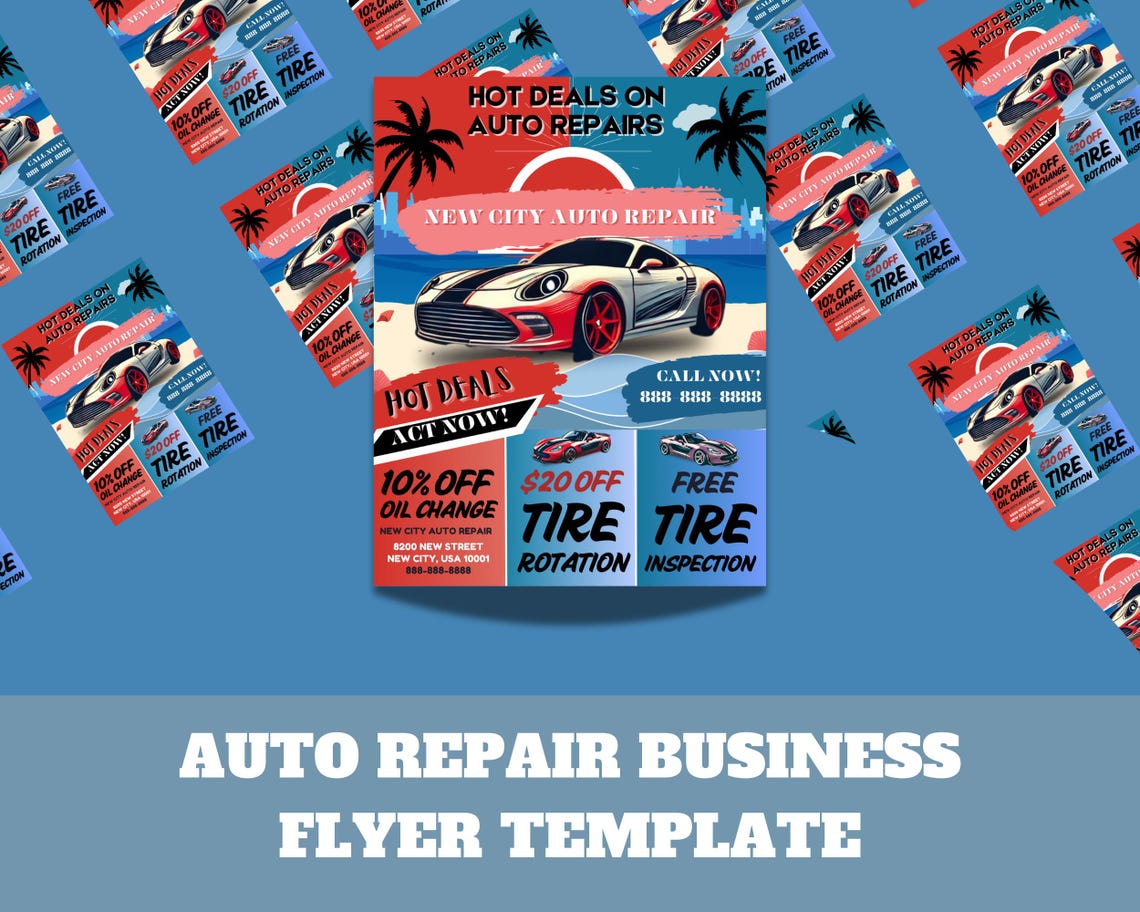 Auto Repair Flyer Template for Canva Auto Repair Business Instant ...