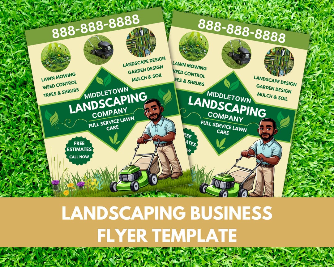 Landscaping Flyer Template for Canva, Instant Download, Easy to Edit ...