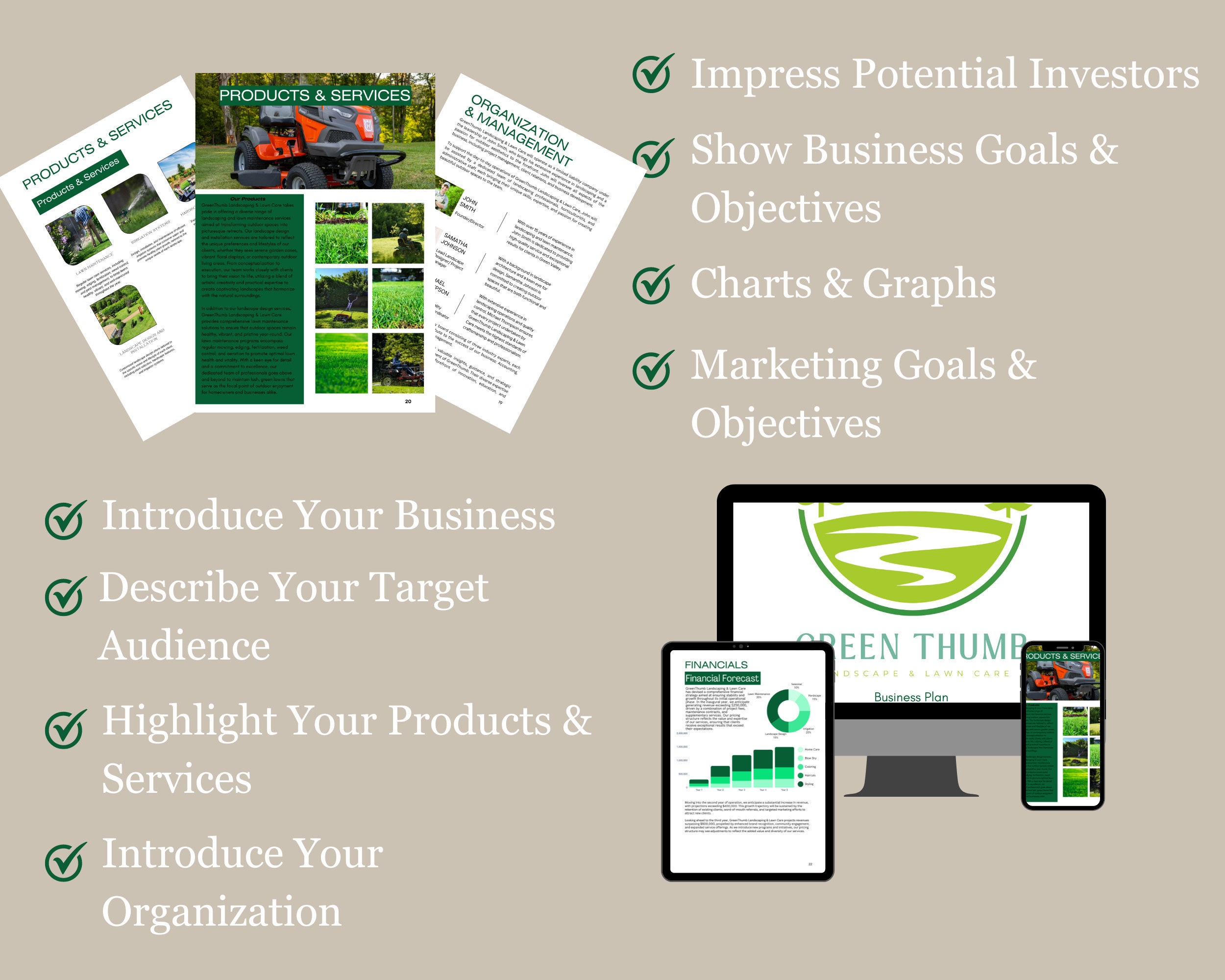 Landscape Business Plan - Lawn Care - Business Plan Template - Business ...