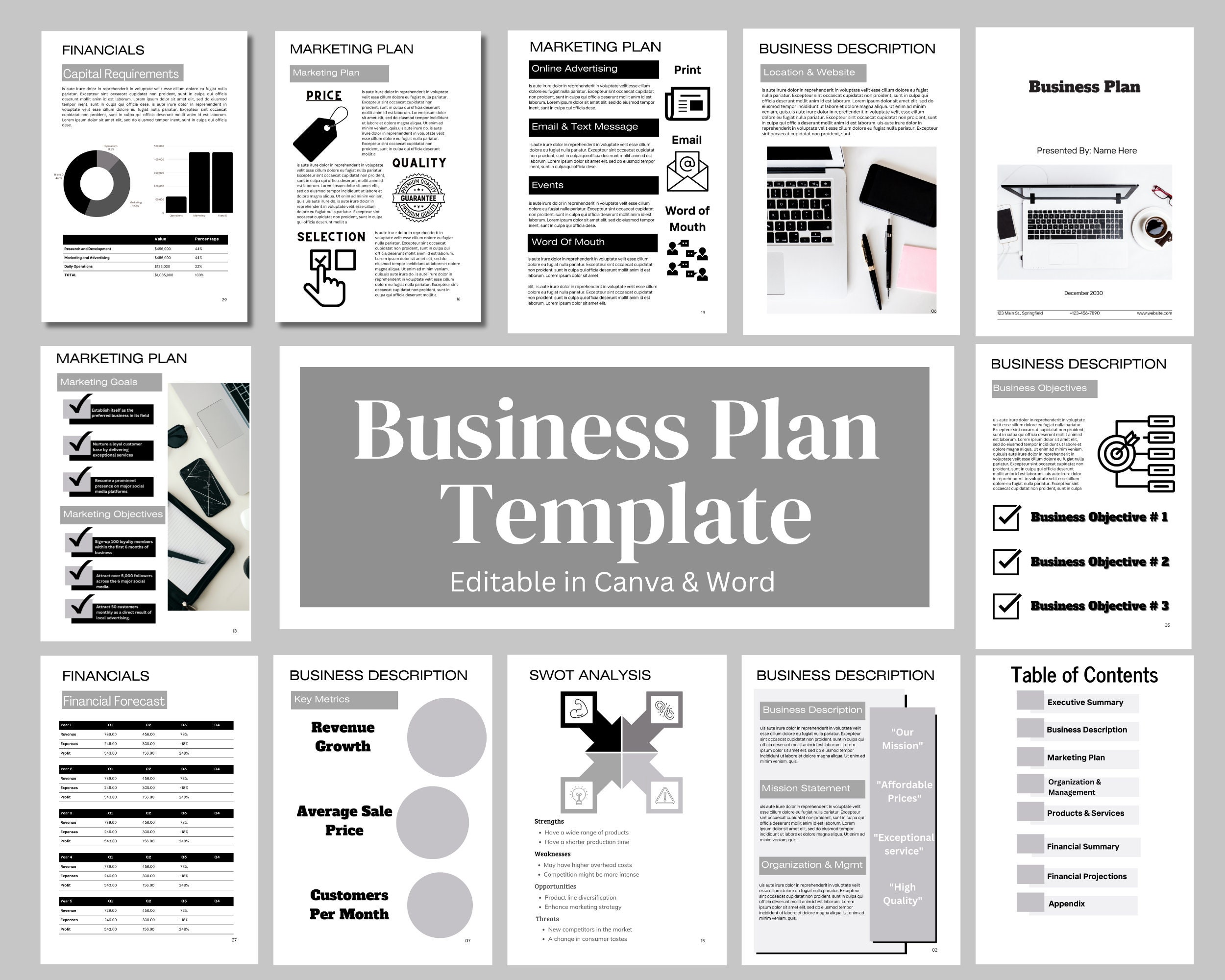 Small Business Plan Template | Small Business Planner Printable | Start ...
