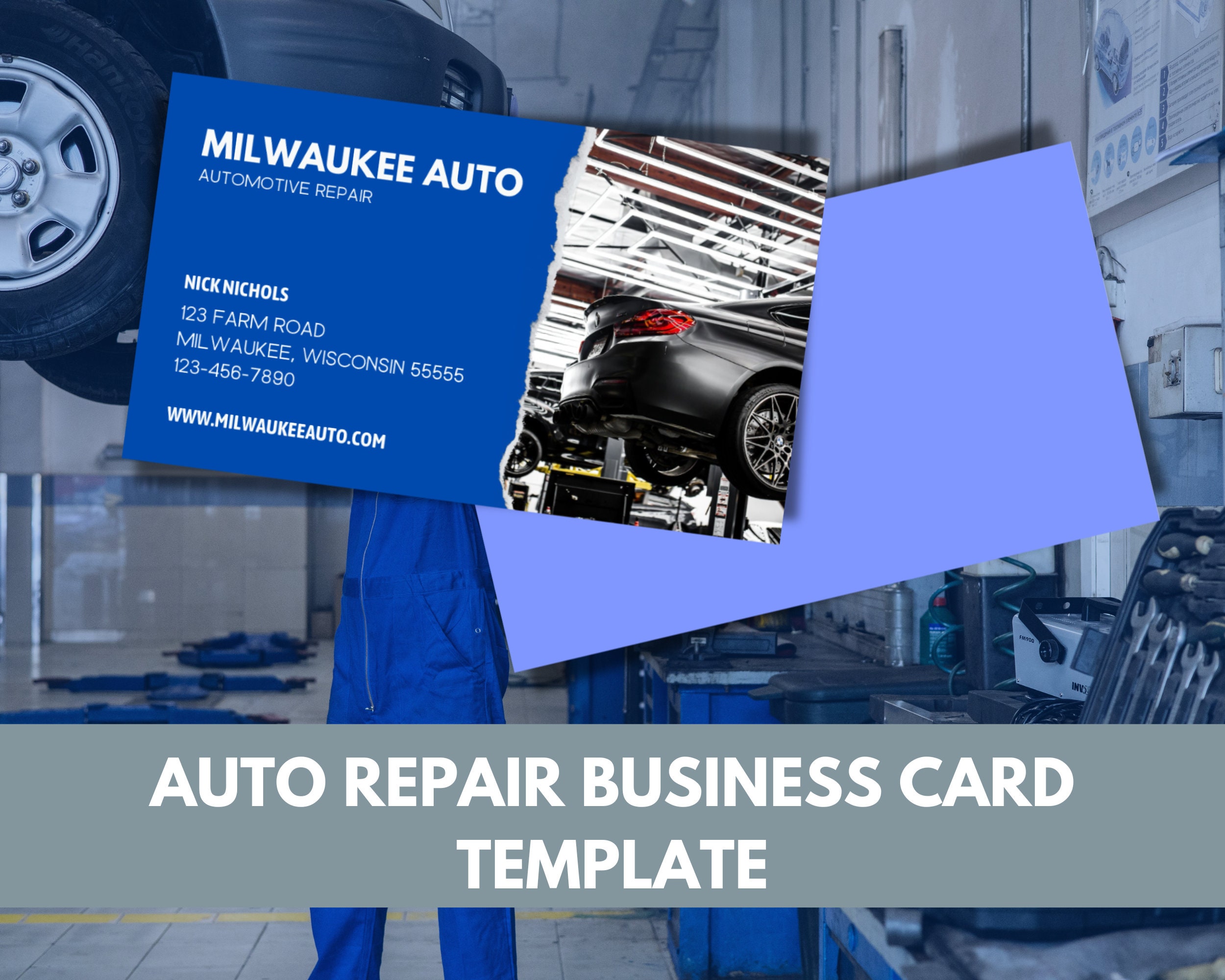 Instant Download Auto Repair Business Card Template Canva Mechanic ...