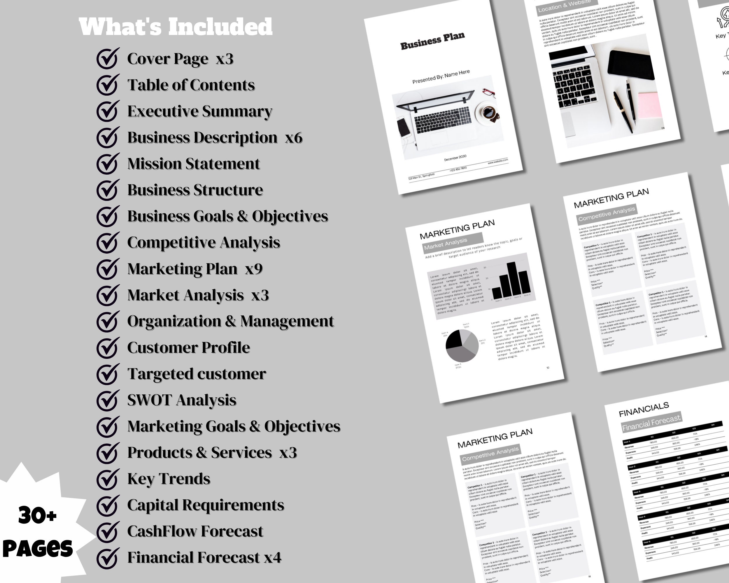 Small Business Plan Template | Small Business Planner Printable | Start ...