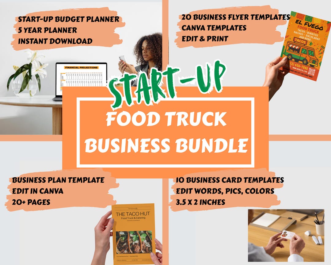 Food Truck Business Bundle Business Plan 5 Year Business Planner ...
