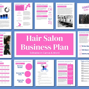 Hair Salon Business Plan - Hair Salon Business Planner - Canva Template ...