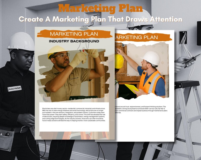 Electrician Business Plan Template for Canva and Word (instant Download ...