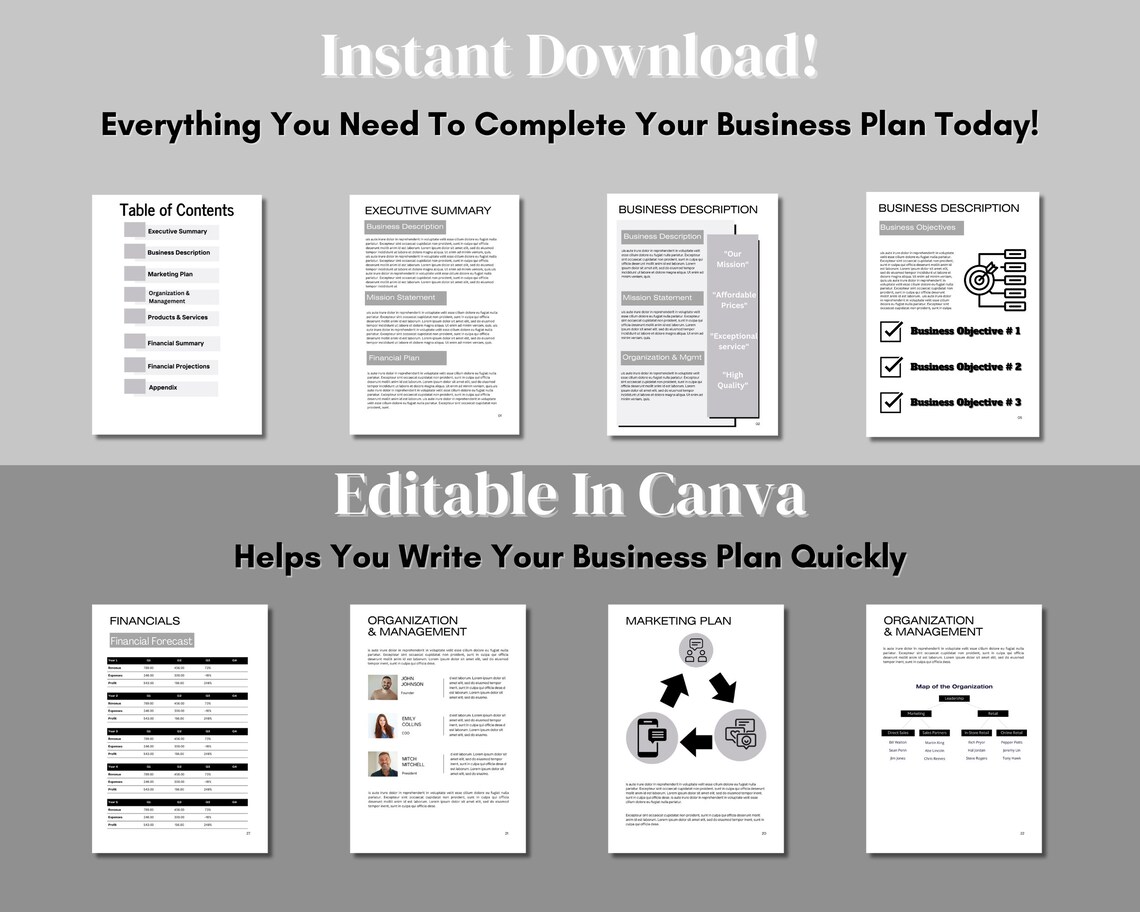 Small Business Plan Template | Small Business Planner Printable | Start ...