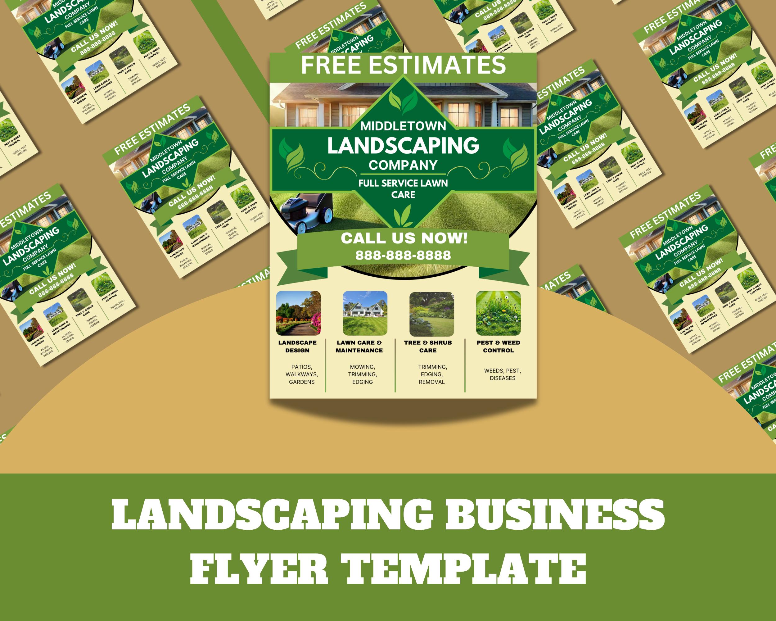 Landscaping Flyer Template for Canva, Instant Download, Easy to Edit ...
