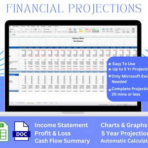 Business Plan Financial Projections Spreadsheet Template for Beginners ...