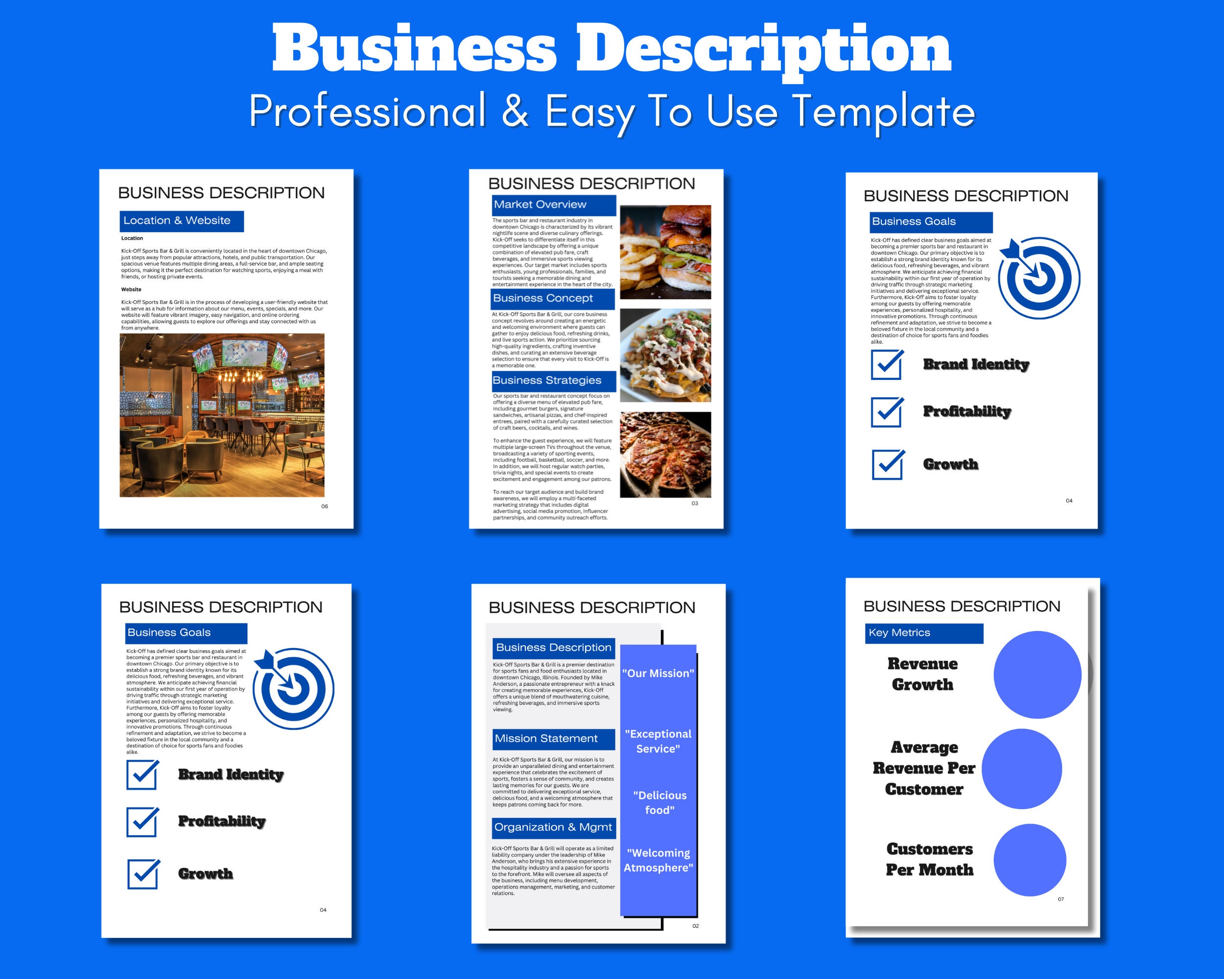 Sports Bar Business Plan Template - Canva - Microsoft Word - Editable ...