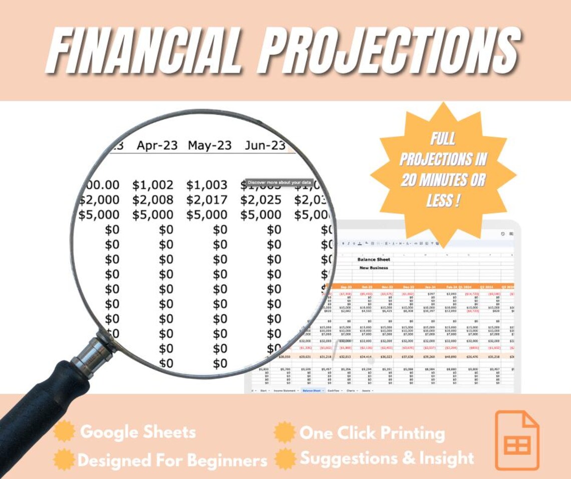 Financial Projections Template for Beginners - Google Sheets - Income ...