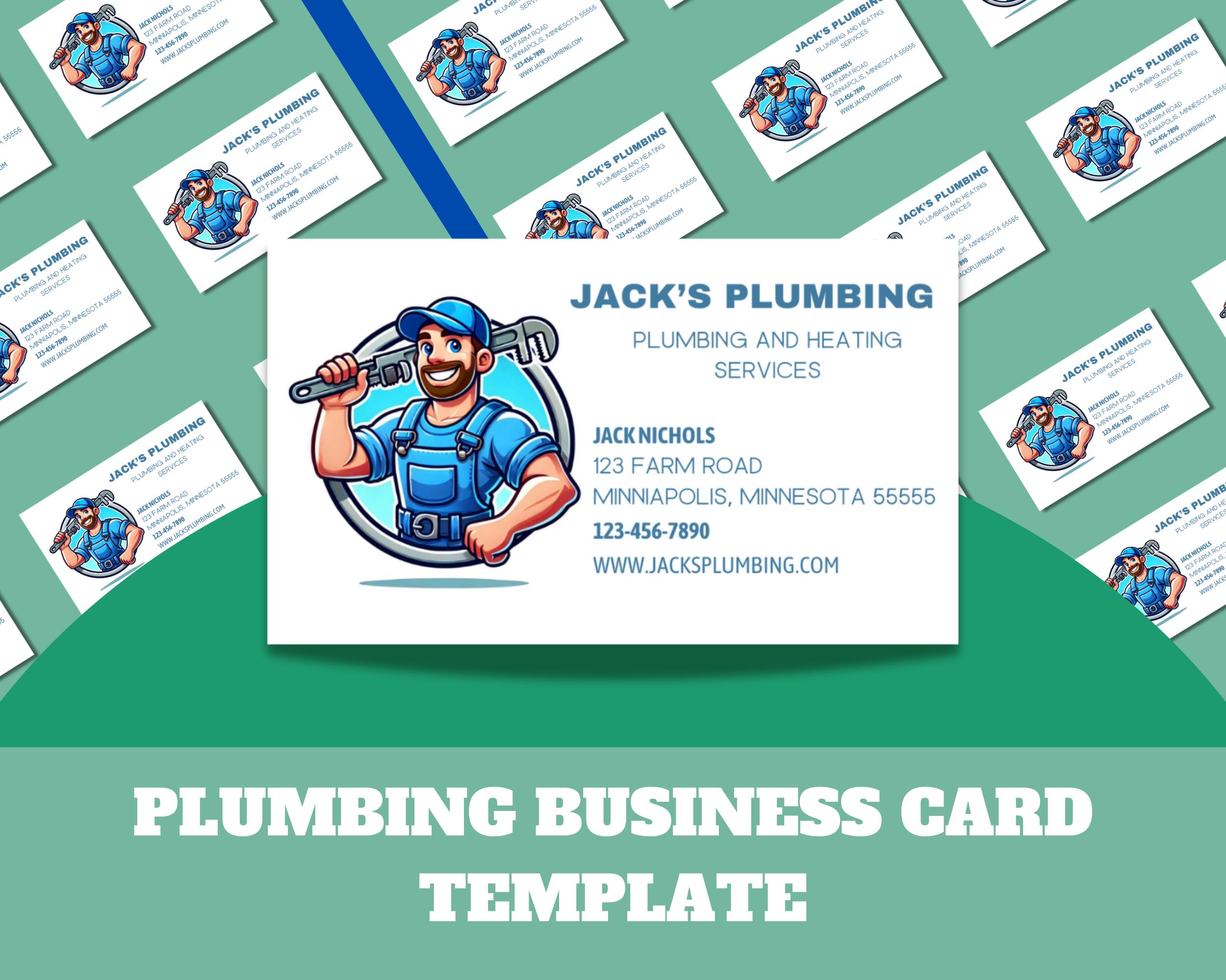 DIY Instant Download Canva Plumbers Business Card Template Water Heater ...