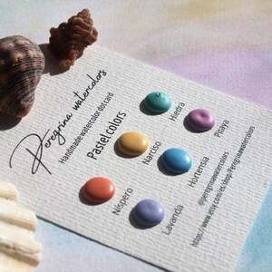 Handmade Pastel Watercolor Dot Sample Card, 6 Pastel Watercolor Paint ...